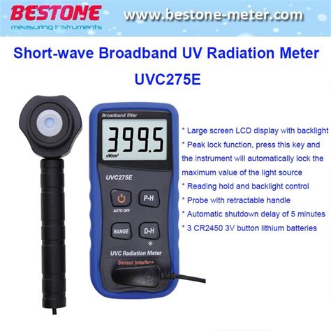 Short Wave Broadband Uv Radiation Meter Uvc Light Meter Uvc275e Environmental Measurement