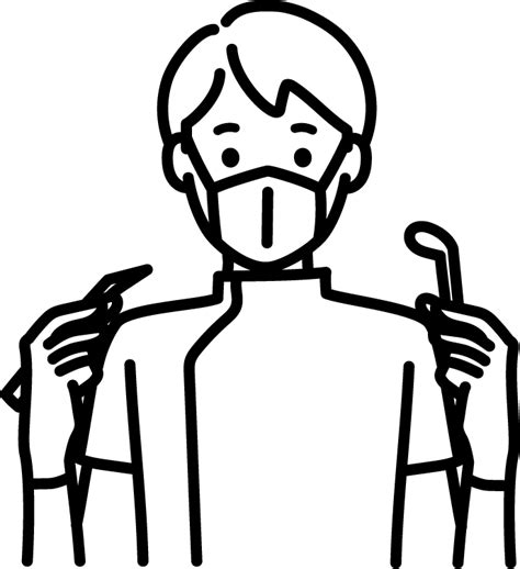 歯医者さん（男）のイラスト 商用可・フリーイラスト素材集｜ちょうどいいイラスト