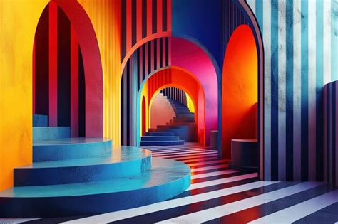 Premium Photo Abstract Geometric Background Using Irregular Shapes And A Vibrant Color Palette