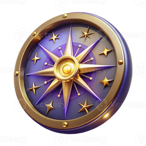 Impressive Classic 3d Golden Compass Illustration Exclusive 56606073 Png