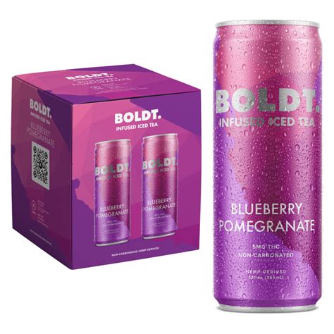 Boldt Thc 5mg Blueberry Pomegranate Tea 4pk 12oz Can Delivered In As