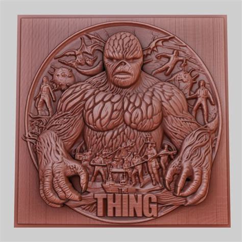 🖨️ The Thing 3d Printer Relief Medallion Obj Stl・ 3d File For ・cults