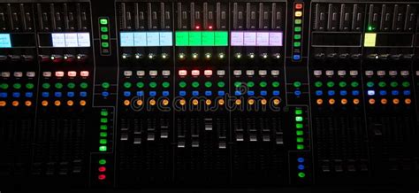 Closeup Of Sound Control Panel Stock Image Image Of Electricity