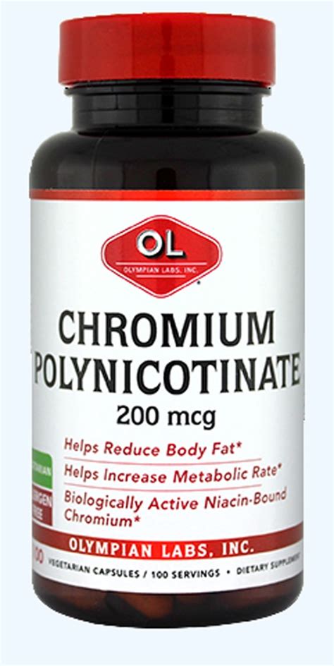 Olympian Labs Chromium Polynicotinate 200 Mcg 100 Capsules Vitacost