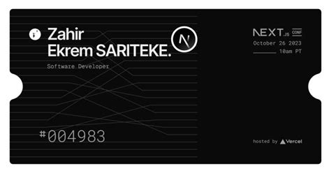 Zahir Ekrem S On Linkedin Join Zahir Ekrem Sariteke At Nextjs Conf