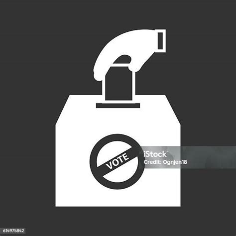 상자 투표 아이콘 벡터 일러스트레이션에 투표용지를 넣는 손 Referendum에 대한 스톡 벡터 아트 및 기타 이미지
