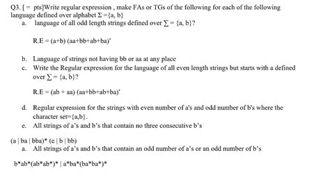 Solved Q Pts Write Regular Expression Make Fas Or Tgs Chegg