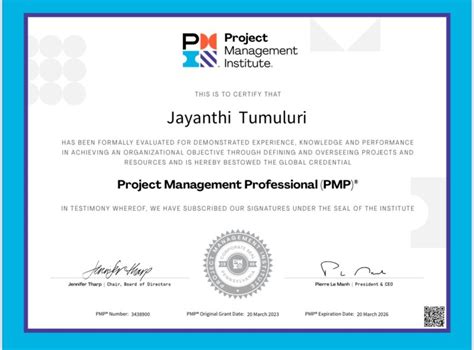 jayanthi tumuluri pmp aws certified posted on linkedin