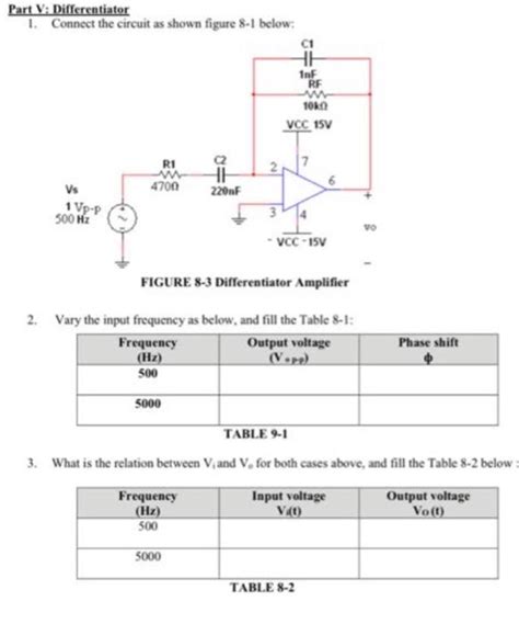 Solved Part V Differentiator 1 Connect The Circuit As