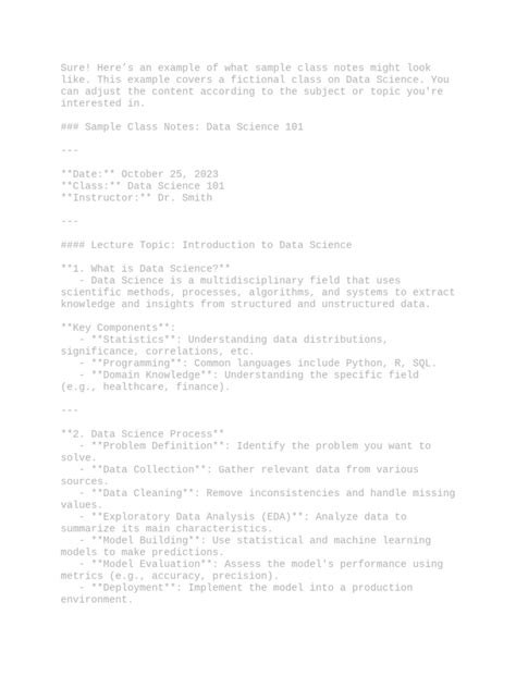 Classroom Notes Pdf Data Science Data