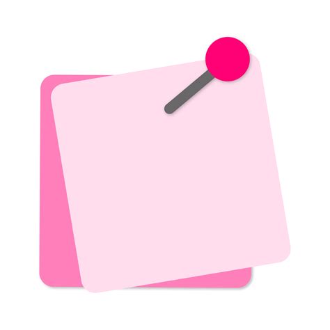 Pink Note Paper And Red Pin Png