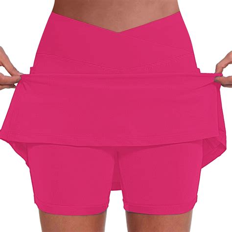 Biziza Yoga Skorts Skirts For Women Pink Basic Pleated 2025 Workout