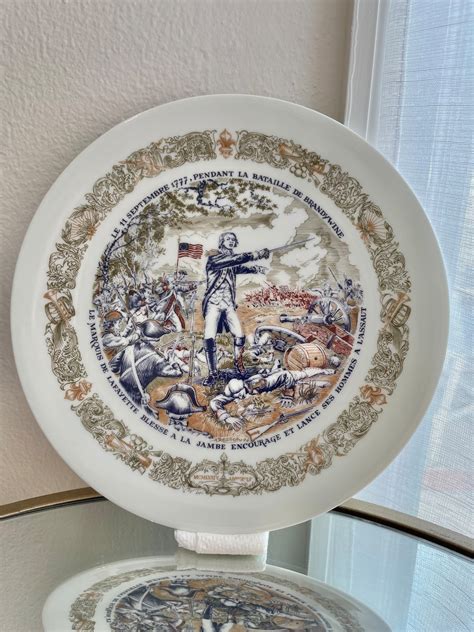 Henri Darceau Limoges Vintage Porcelain Plate 812 Battle Of Brandywine Lafayette Collection
