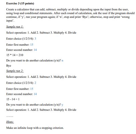 Solved Create A Calculator That Can Add Subtract Multiply