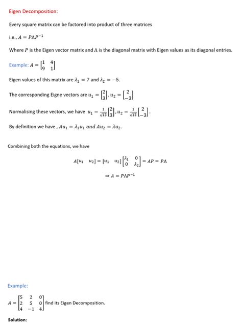 eigen decomposition pdf matrix mathematics eigenvalues and