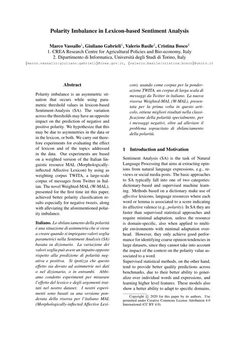 Pdf Polarity Imbalance In Lexicon Based Sentiment Analysis