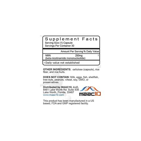 Buy Maac10 Nmn 250mg Capsules Genuine Nmn Nicotinamide Mononucleotide