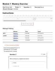 Module Mastery Exercise Pdf Module Mastery Exercise Due No Due Date Points Allowed