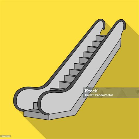 Ikon Tunggal Tangga Dalam Gaya Datar Tangga Simbol Vektor Saham