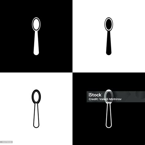 흑백 배경에 격리된 일회용 플라스틱 숟가락 아이콘을 설정합니다 벡터 일러스트레이션 0명에 대한 스톡 벡터 아트 및 기타 이미지 0명 검은색 그릇 Istock