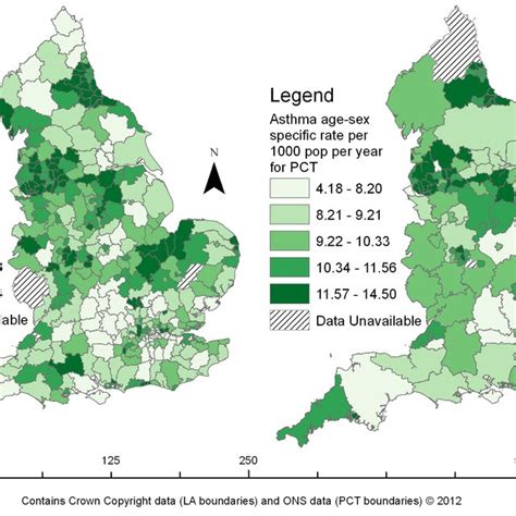 Asthma Age Sex Specific Rate Maps For LA Left And PCT Right Download Scientific Diagram