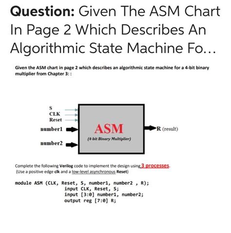 Solved Question Given The Asm Chart In Page 2 Which