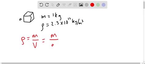 Solvedfind The Length Of A Side Of A Cube Having A Mass Of 10 Kg And