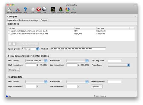 The Phenix Refine Graphical Interface