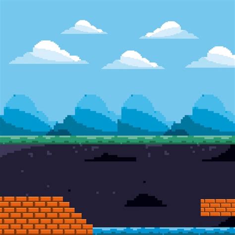 Premium Vector Pixel Game Scene