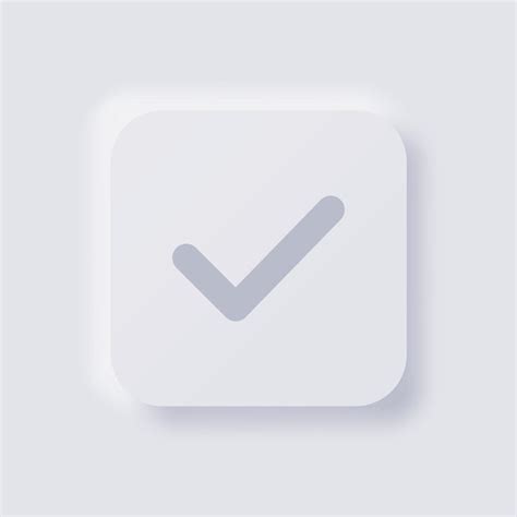 Check Mark Icon Tick Icon White Neumorphism Soft Ui Design For Web