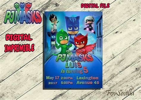 PJ Masks Invitaci N PJ Masks Invitaci N Cumplea Os Invitaciones