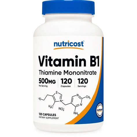 Nutricost Vitamin B1 Thiamine 500mg 120 Capsules Mode En Ligne