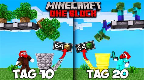 20 Tage In Einer 1 Block Minecraft Welt Youtube