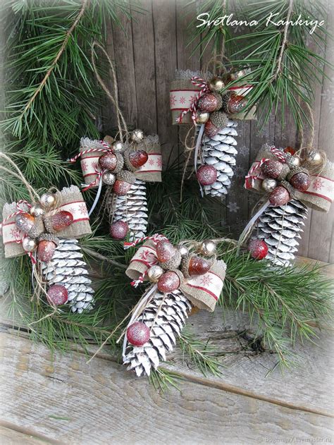 Набор Елочных украшений шишки в интернет магазине на Ярмарке Мастеров Сочи доставка по