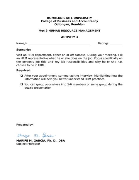 Activity 3 Na Romblon State University College Of Business And