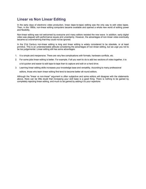 English 9 Linear Vs Non Linear Text