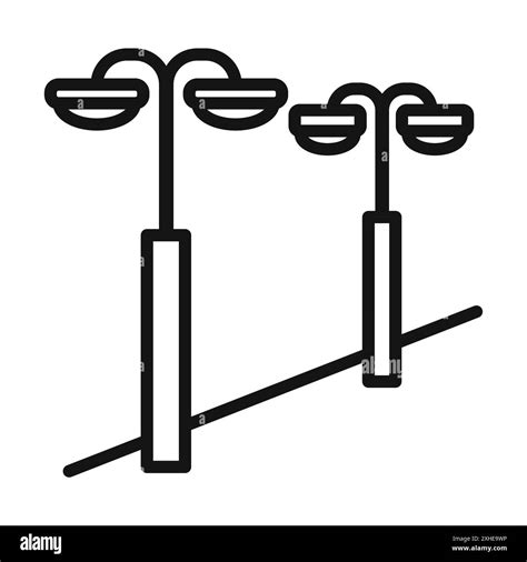 Street Lighting Icon Vector Symbol Or Sign Set Collection In Black And