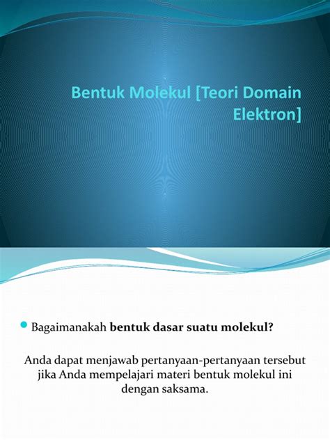 Bentuk Molekul Teori Domain Elektron Teori Pdf