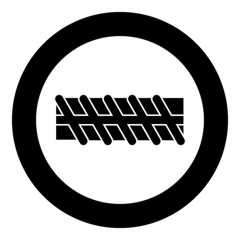 Reinforcement Bar Rebar Ribbed Metal Rod Icon In Circle Round Black Color Vector Illustration