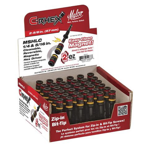 Malco Products 2 58in Cleanable Reversible Hex Chuck Driver Mshlc From