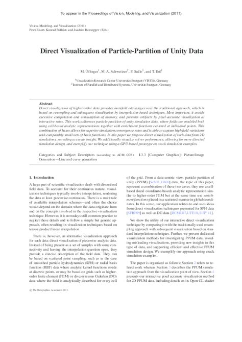 Pdf Direct Visualization Of Particle Partition Of Unity Data