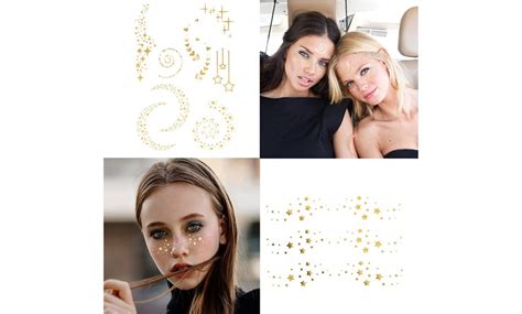Up To 31 Off On 21 Sheets Face Tattoos Sticke Groupon Goods