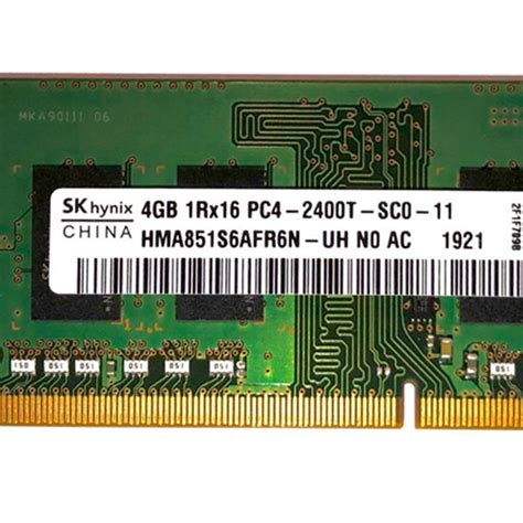 خرید آنلاین و قیمت رم لپ تاپ Ddr4 تک کاناله 2400 مگاهرتز Cl19 اس کی هاینیکس مدل Sodimm ظرفیت 4