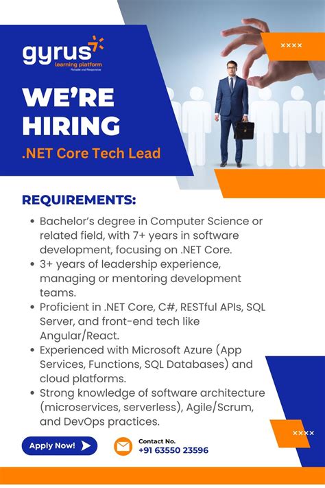 Hiring Techlead Dotnetcore Azure Softwaredevelopment Leadership