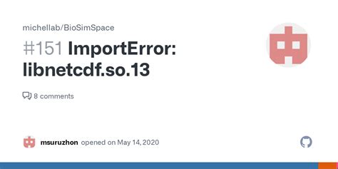 ImportError Libnetcdf So 13 Issue 151 Michellab BioSimSpace GitHub