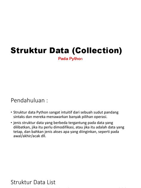 Materi 6 Struktur Data Collection Pada Python Rzl Pdf