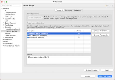 Managing Master Password Dbeaver Dbeaver Wiki Github