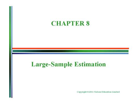 Stat100 001 Chapter 8 Lecture Notes Large Sample Estimation Chapter