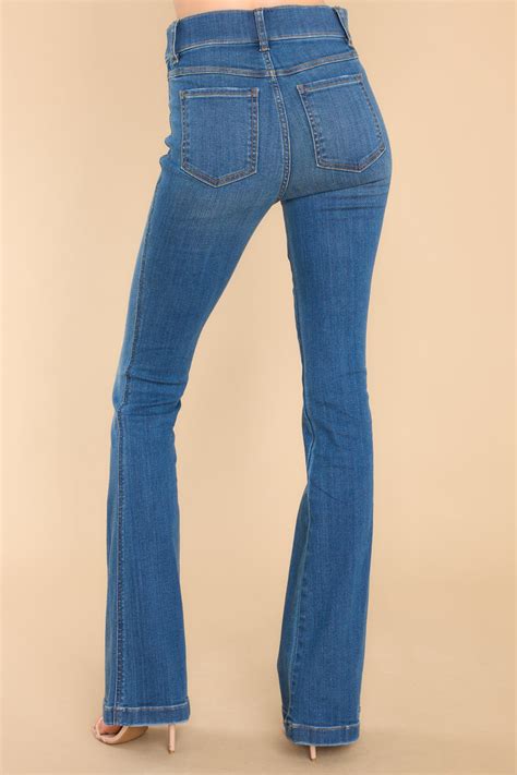 Spanx Flare Jeans In Vintage Indigo Red Dress