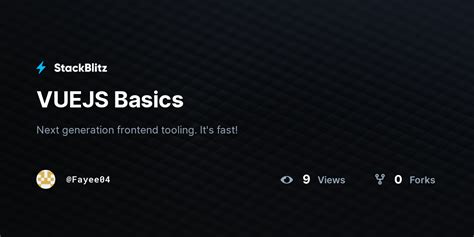 Vuejs Basics Stackblitz